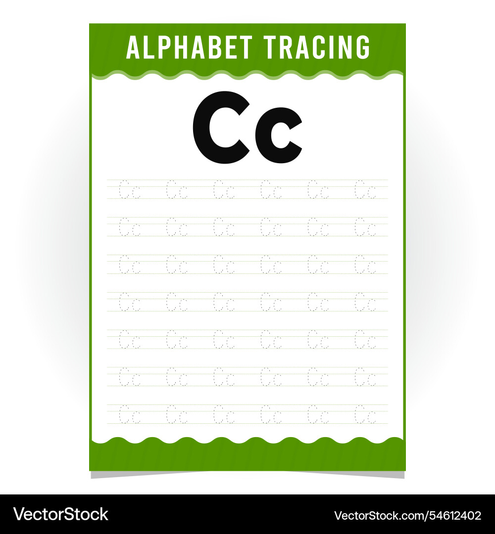 Alphabet c learn abc english flashcard printable Vector Image