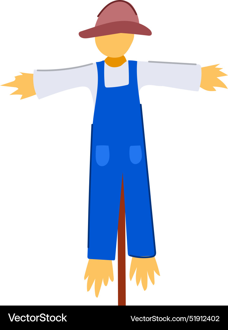 Cute scarecrow cartoon Royalty Free Vector Image