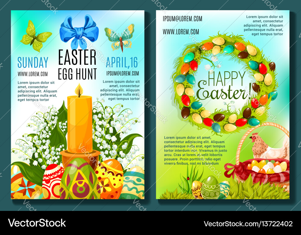 Easter Egg Hunt Flyer Template Royalty Free Vector Image