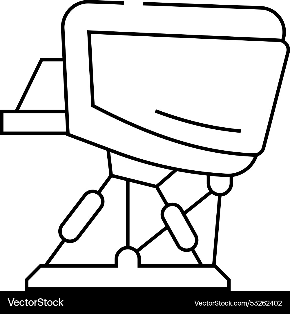 Flight simulator aeronautical engineer line icon Vector Image