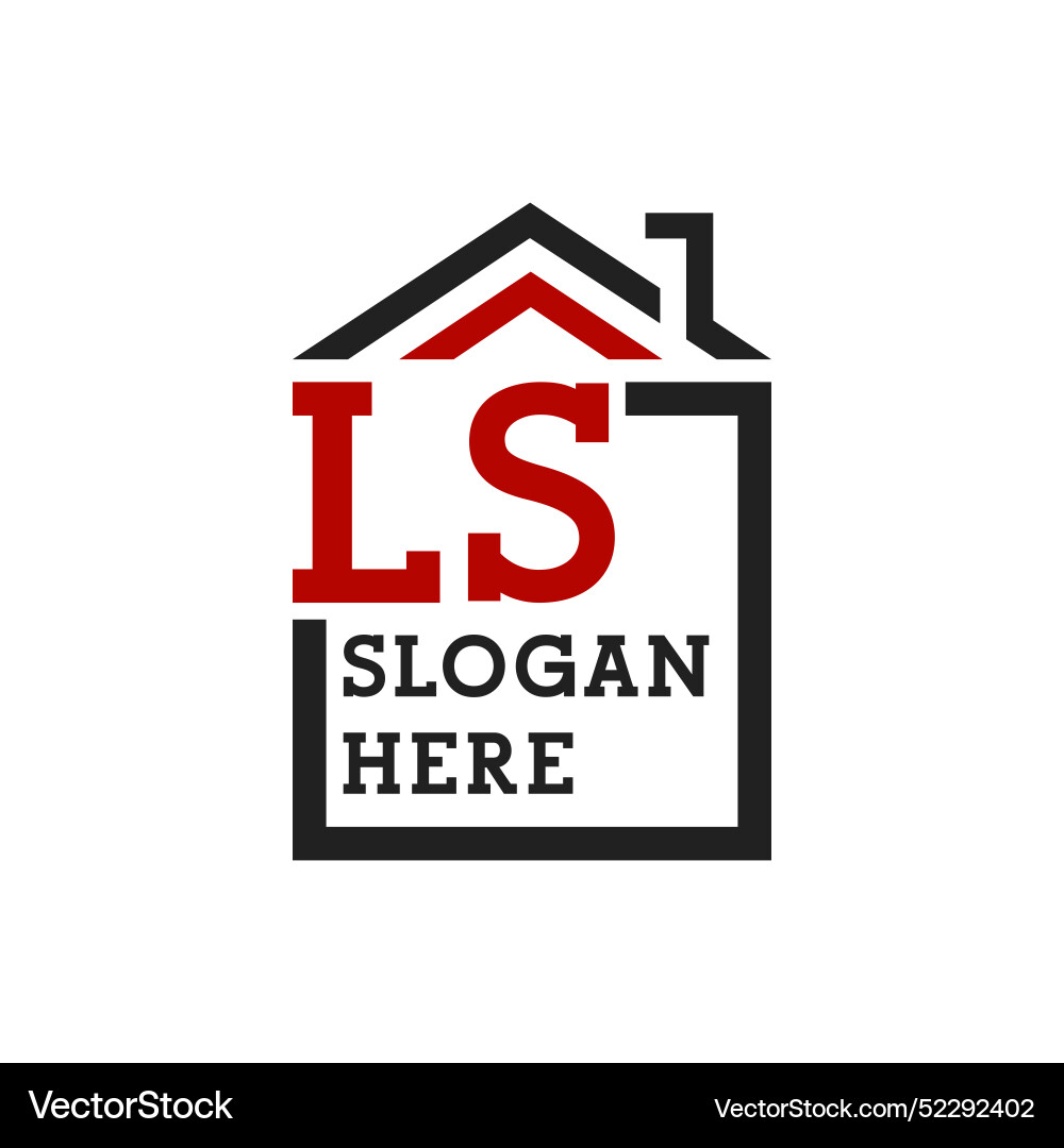 Initial ls house logo for roofing letter real Vector Image