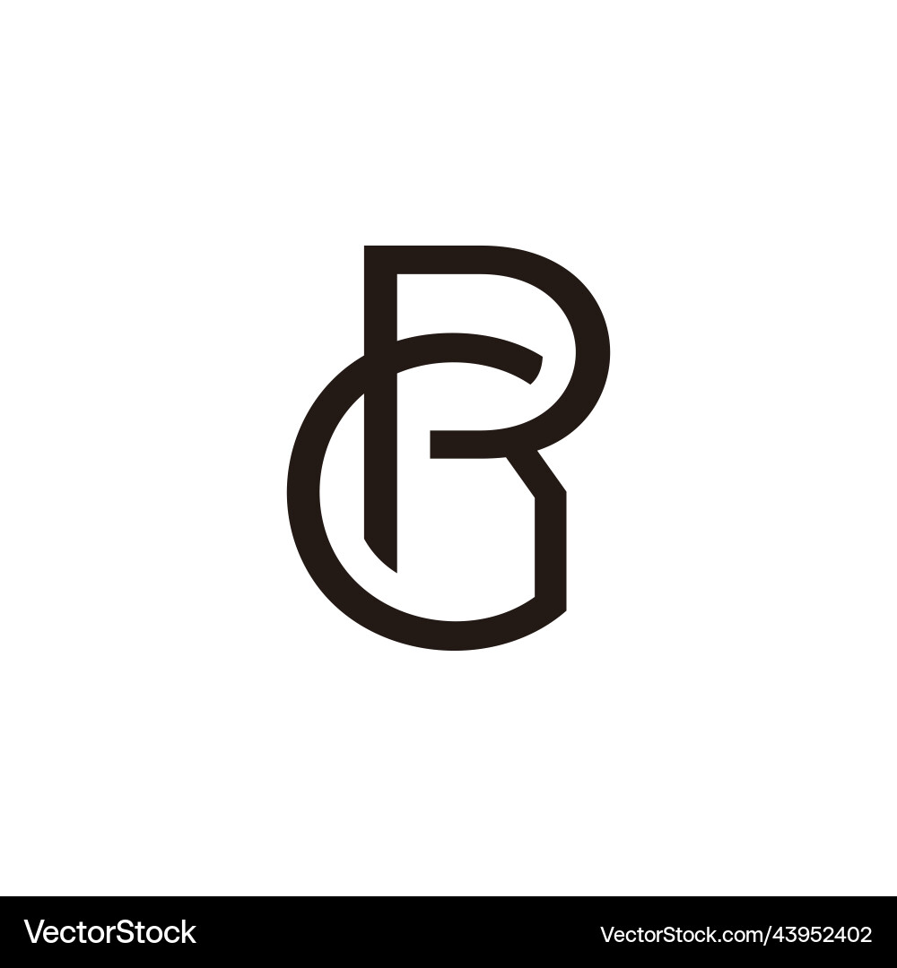 Letter rg linear simple linked logo Royalty Free Vector