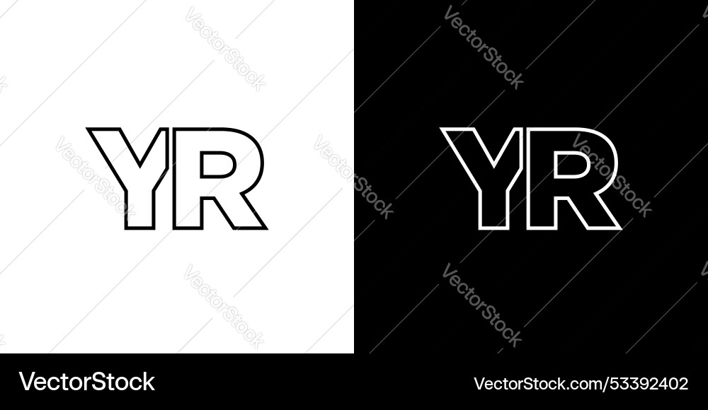 Letter y and r yr logo design template minimal Vector Image