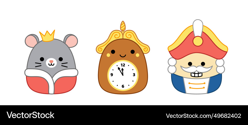 Nutcracker mouse king clock watch rat Royalty Free Vector