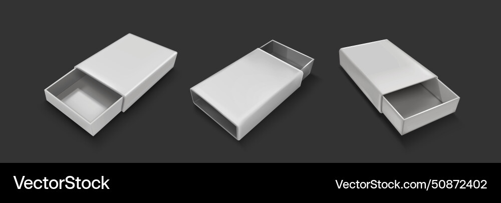 Open slide box mockup realistic Royalty Free Vector Image