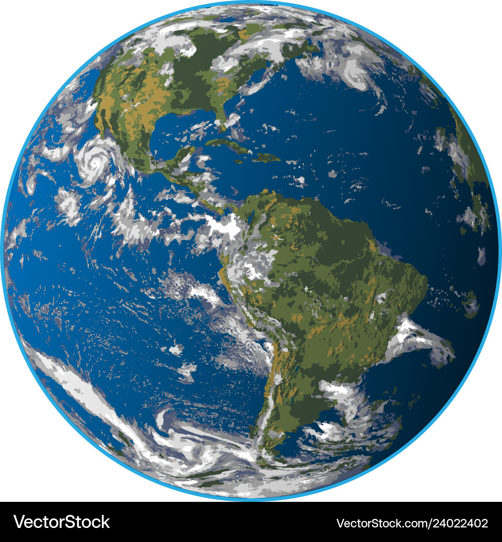 Realistic earth Royalty Free Vector Image - VectorStock