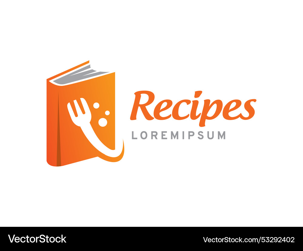 Recipes logo symbol or icon template Royalty Free Vector