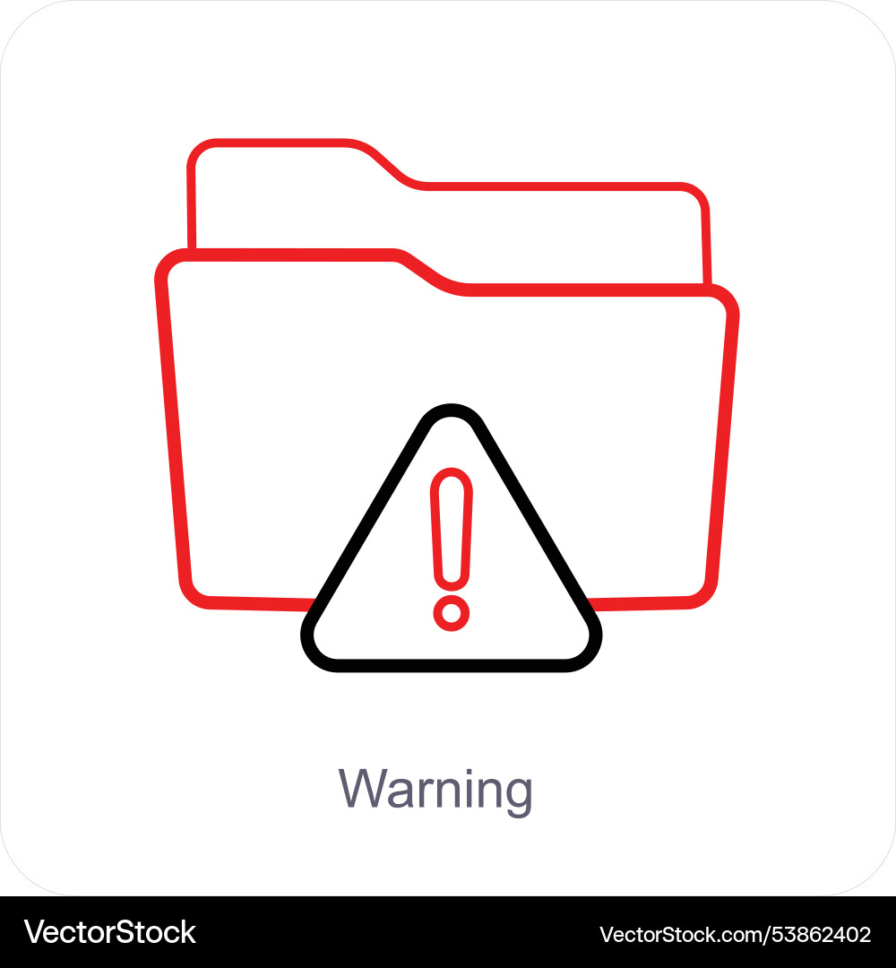 Warning and folder icon concept Royalty Free Vector Image