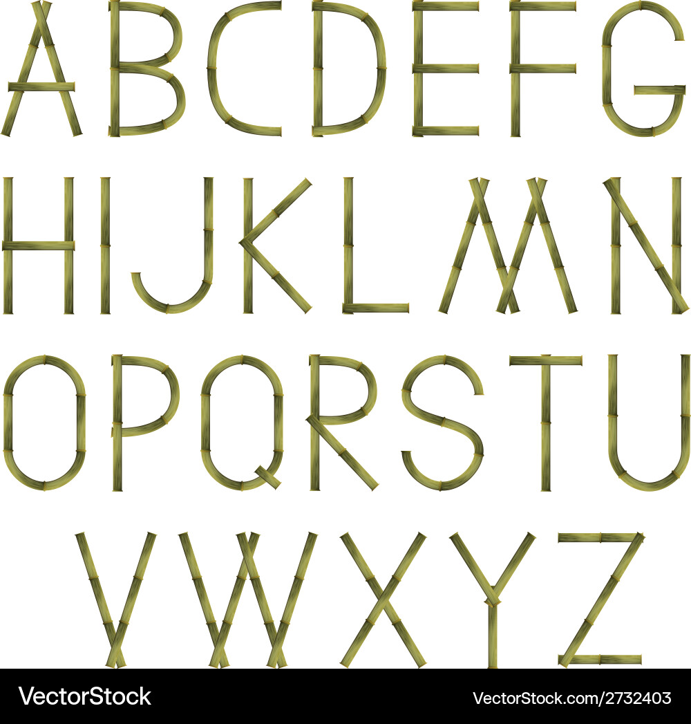 Bamboo alphabet Royalty Free Vector Image - VectorStock