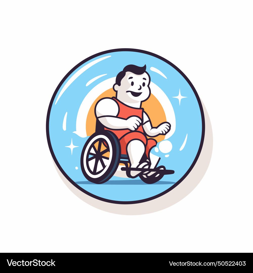 Disabled man in wheelchair icon Royalty Free Vector Image