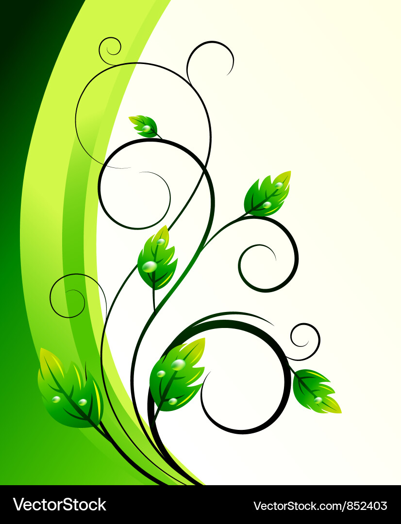 Green floral background Royalty Free Vector Image