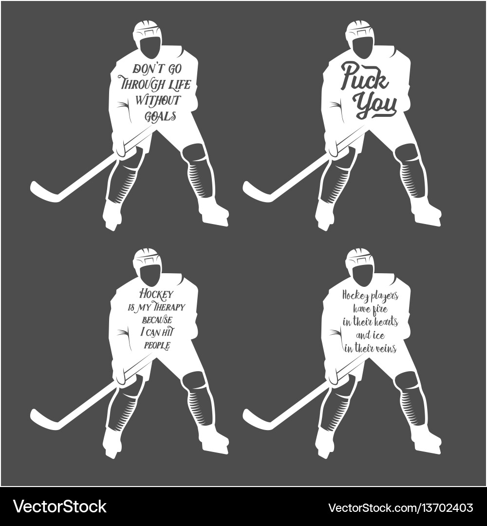 Hockey Motivational Quote Set Royalty Free Vector Image