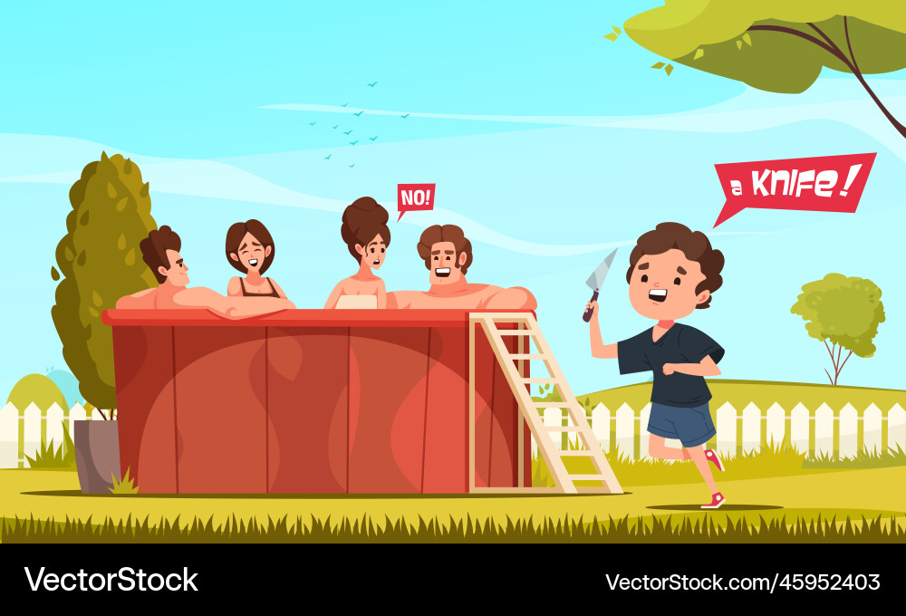 Kids danger cartoon Royalty Free Vector Image - VectorStock