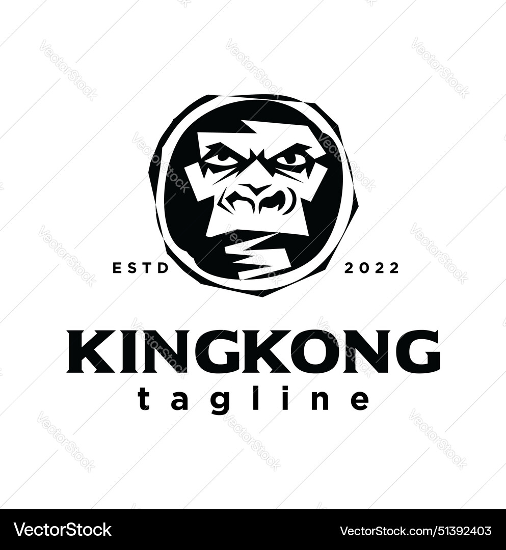 King kong mascot logo silhouette version gorilla Vector Image