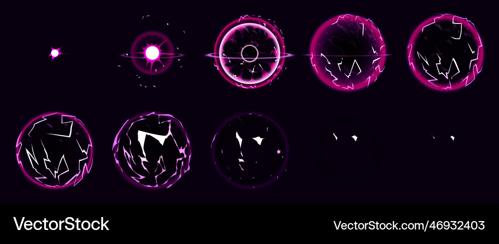 Magic electric lightning ball animation sprite Vector Image