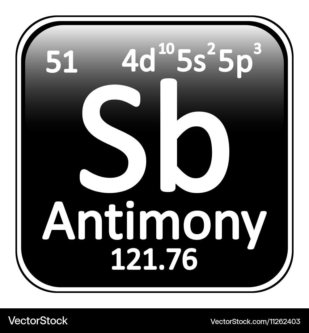 Periodic table element antimony icon Royalty Free Vector