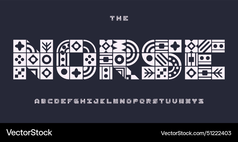 Traditional tribal alphabet geometric square Vector Image