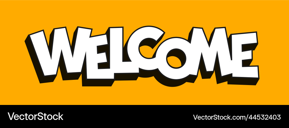Welcome invitation banner pop art header slogan Vector Image