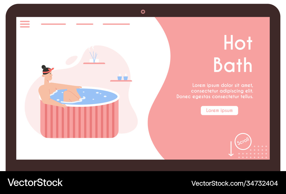 Banner hot bath concept Royalty Free Vector Image