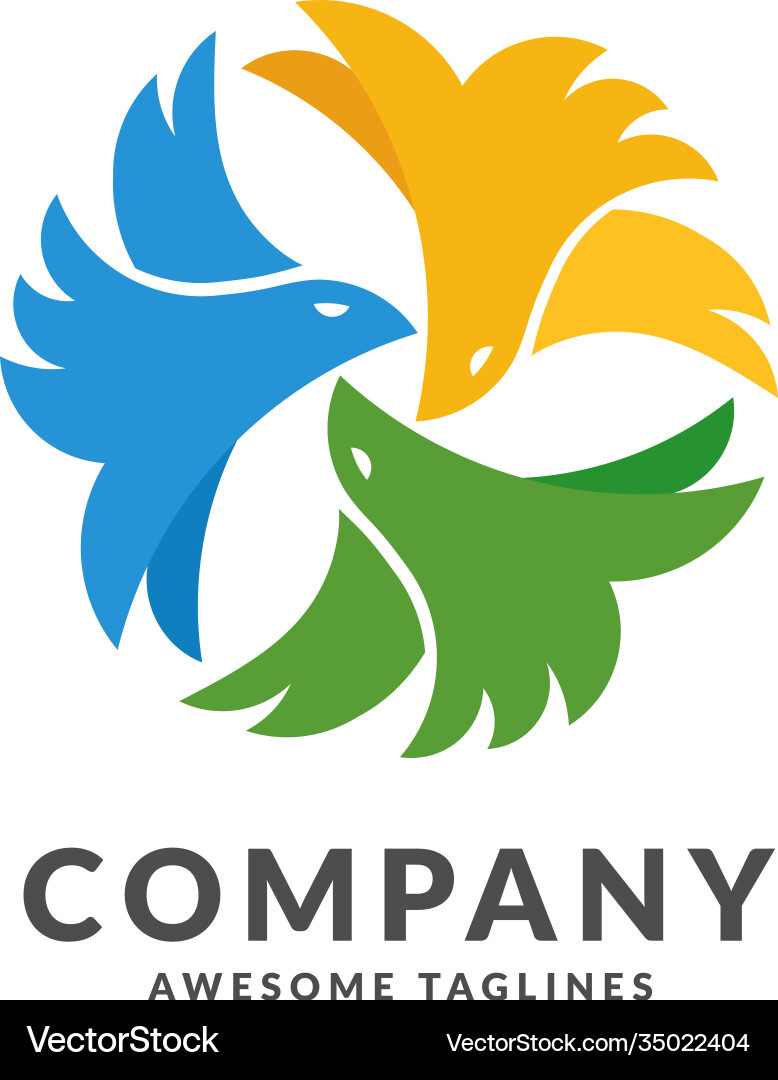 Birds flying in a circle Royalty Free Vector Image