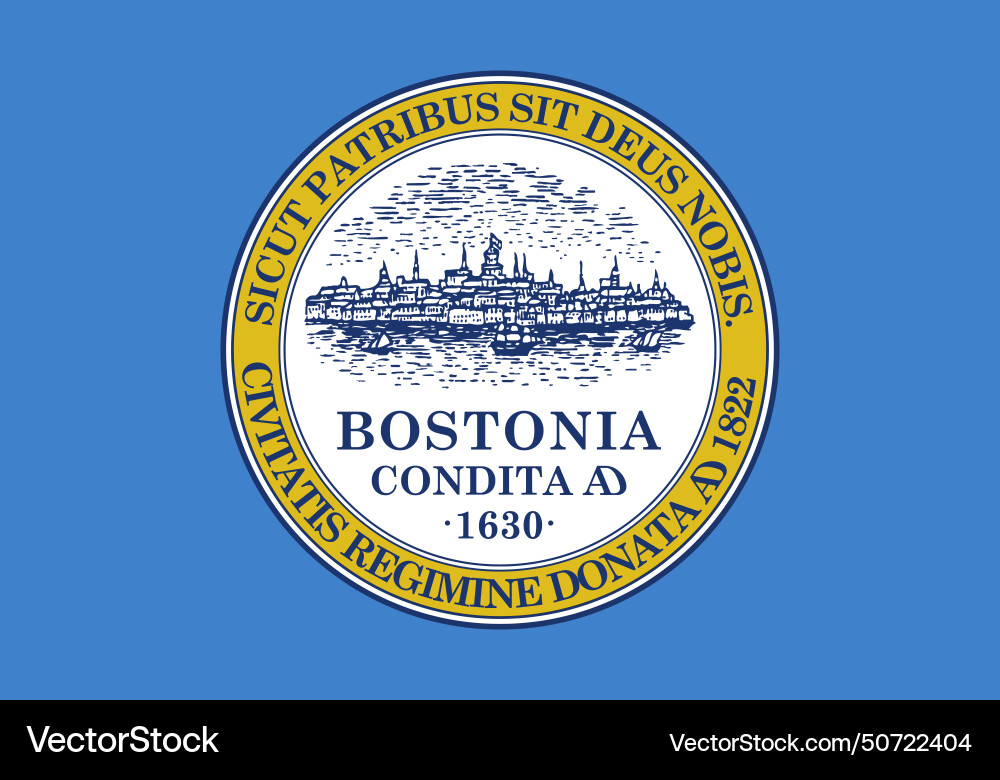 Boston flag Royalty Free Vector Image - VectorStock