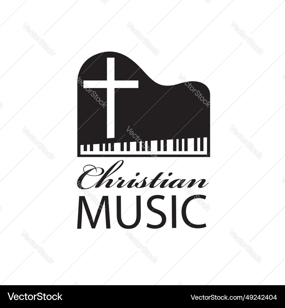 Christian music emblem Royalty Free Vector Image