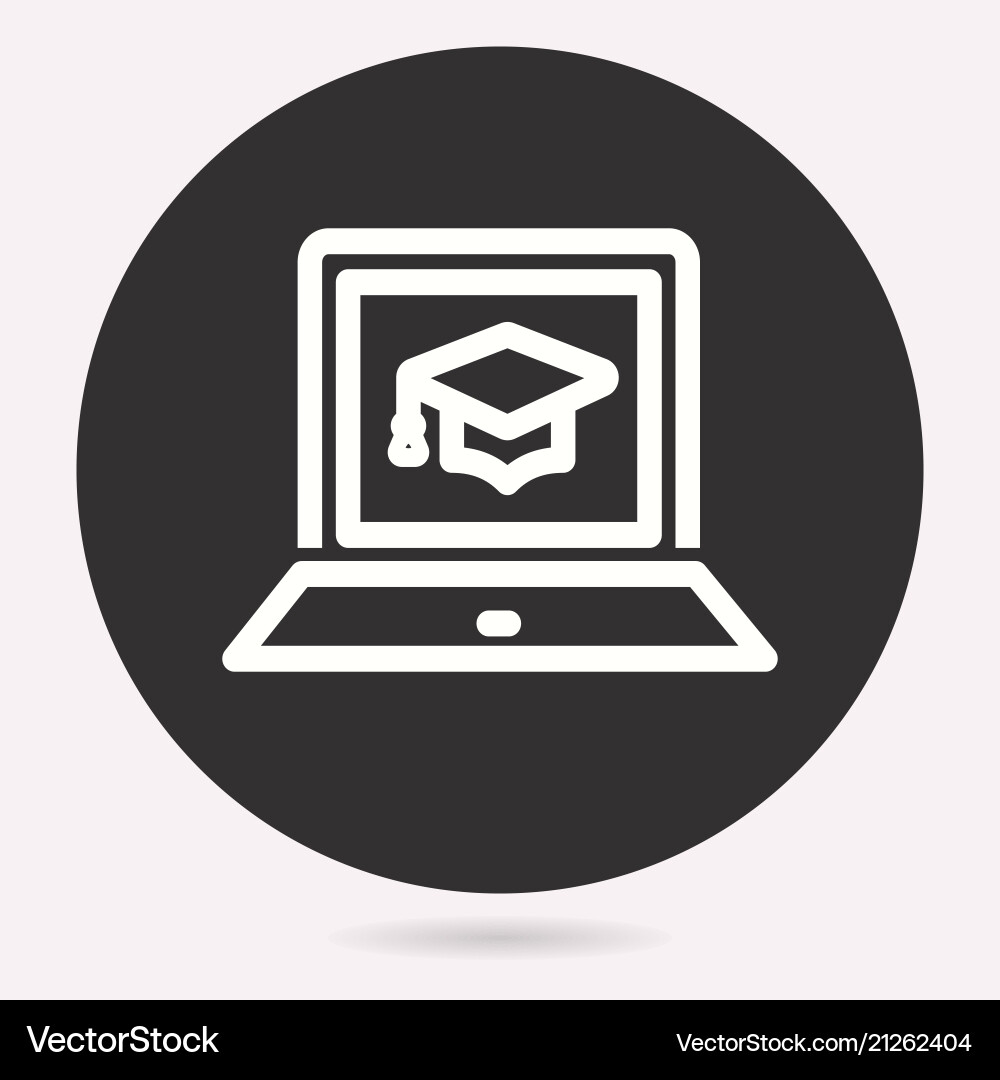 E-learning education icon learn academic study Vector Image