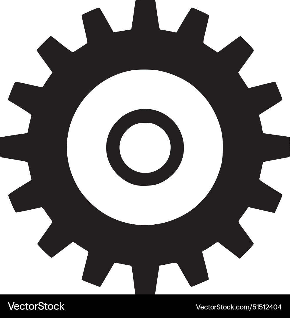 Gear - black and white isolated icon Royalty Free Vector
