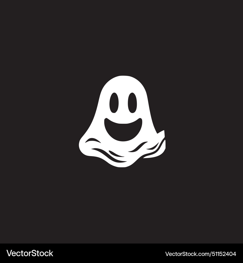 Ghost - black and white Royalty Free Vector Image