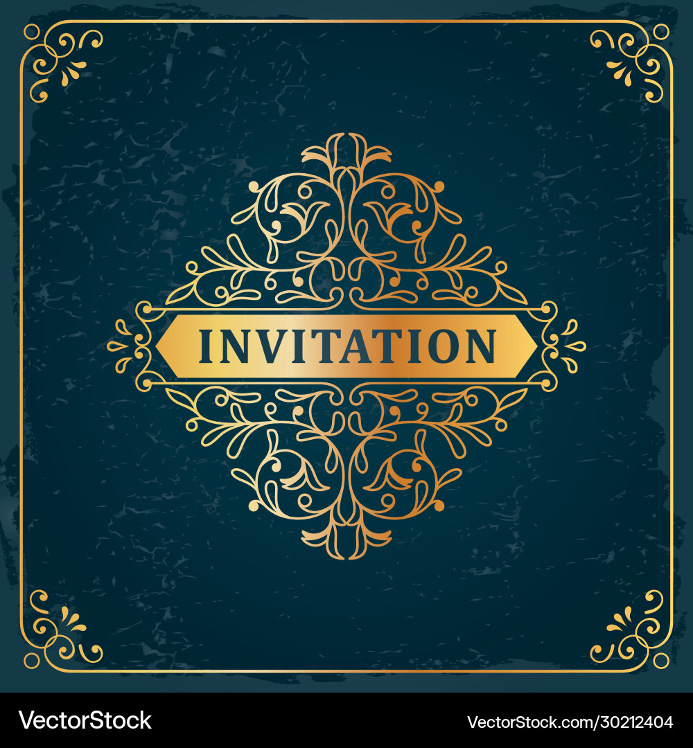 Invitation classic template card design Royalty Free Vector