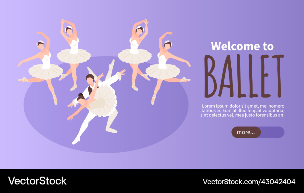 Isometric ballet banner Royalty Free Vector Image
