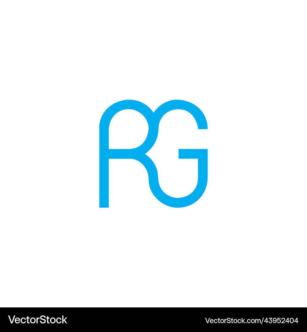 Letter rg oval font geometric logo Royalty Free Vector Image