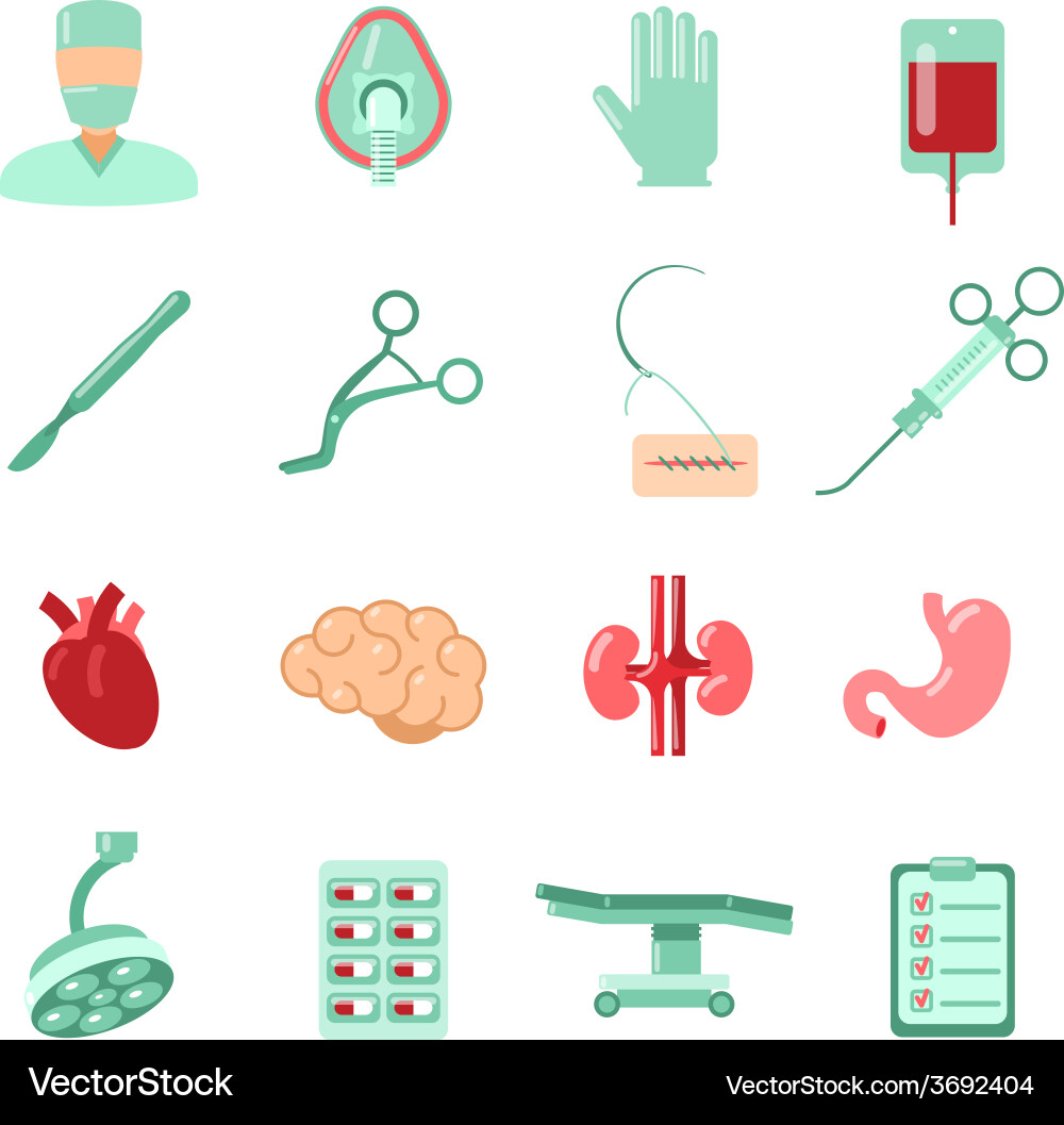 Plastic Surgery Icon Set Royalty Free Vector Image