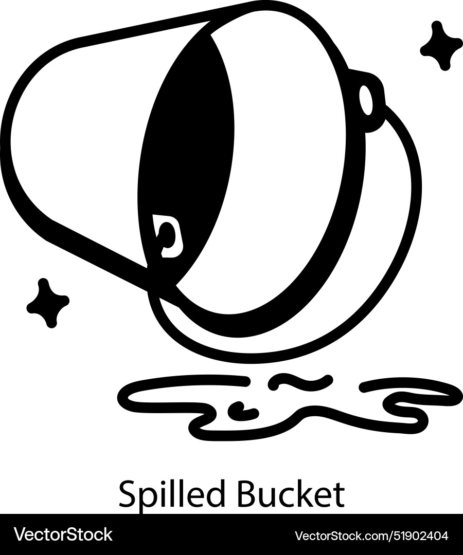 Spilled bucket Royalty Free Vector Image - VectorStock
