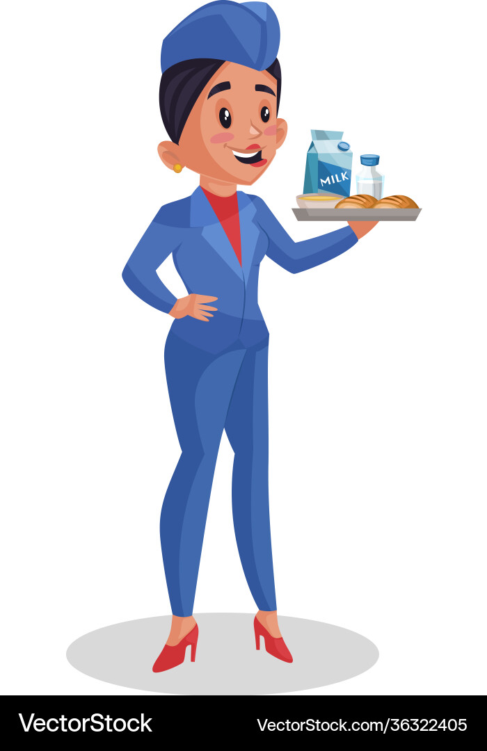 Air hostess cartoon Royalty Free Vector Image - VectorStock