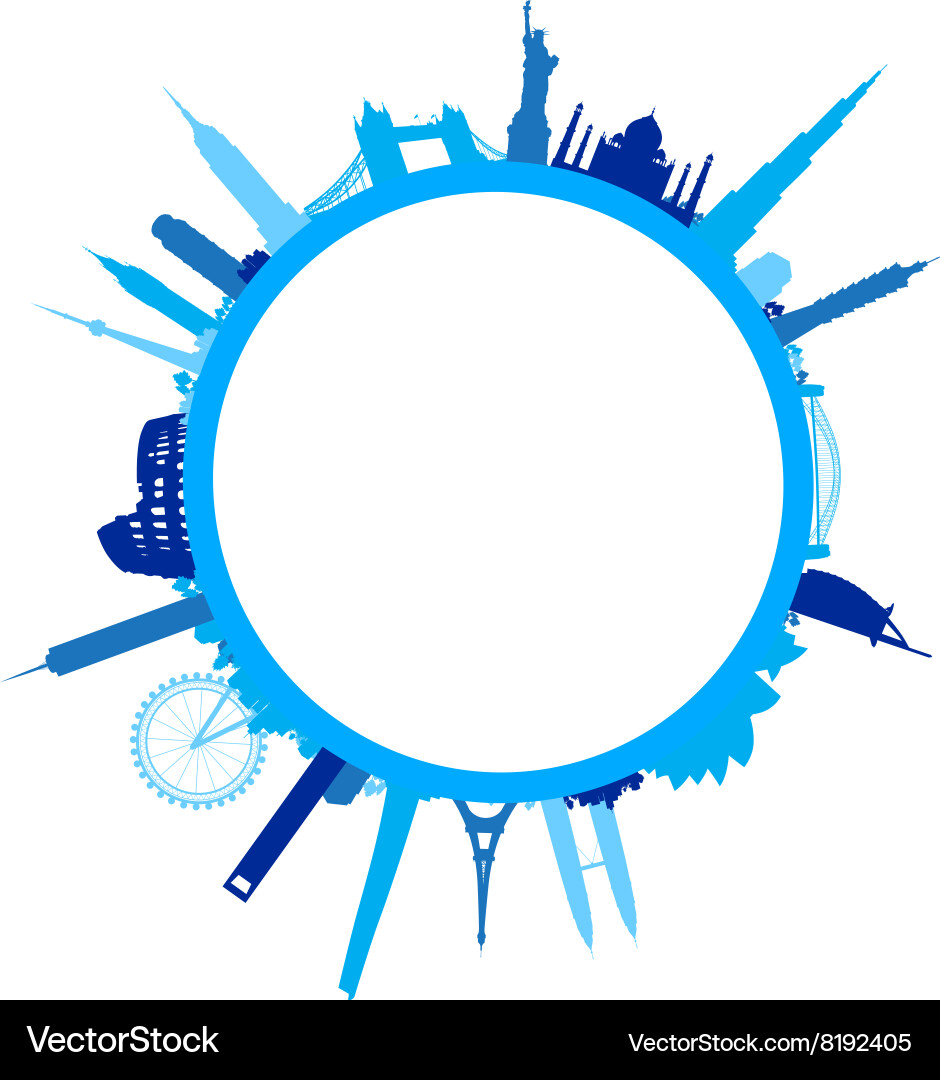 Blue round cityscape Royalty Free Vector Image