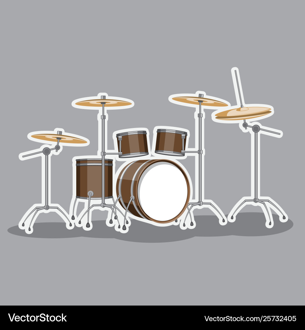 Classic musical instrument drum set image Vector Image