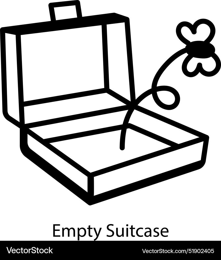 Empty suitcase Royalty Free Vector Image - VectorStock