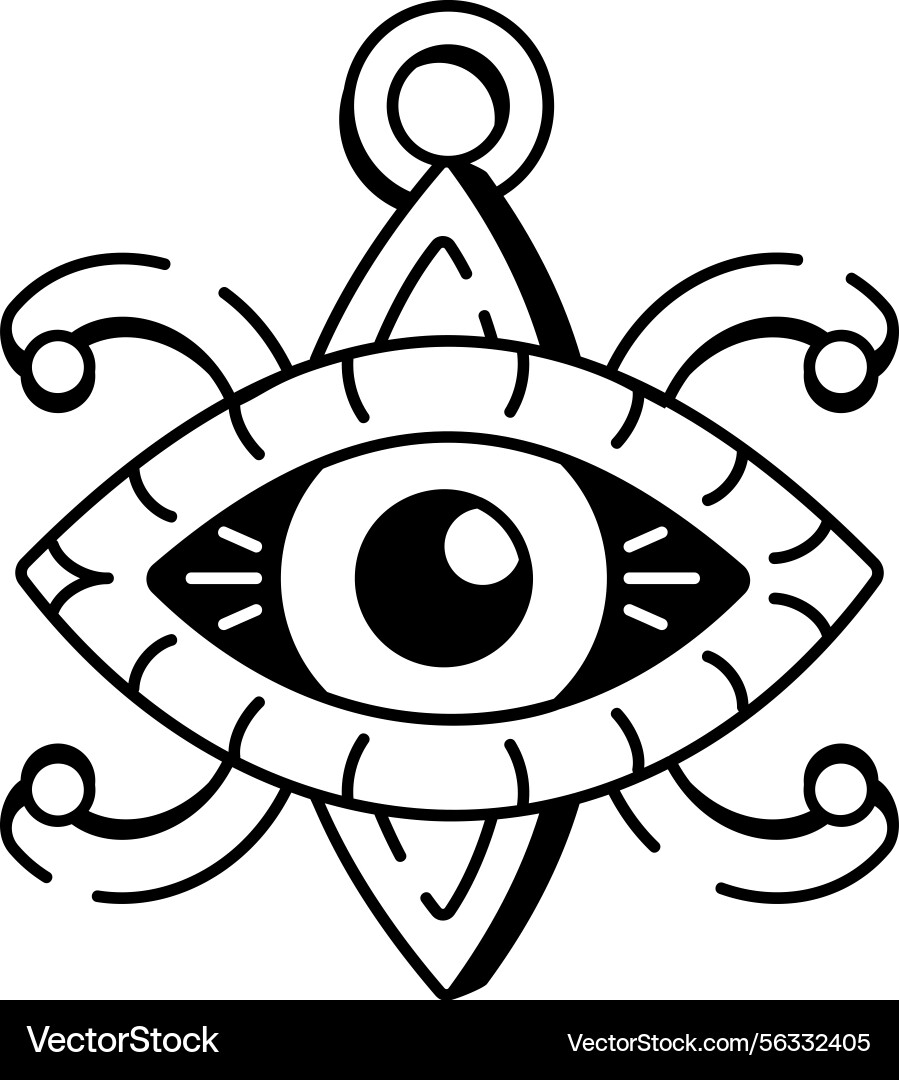 Evil Eye Doodle Icon Royalty Free Vector Image