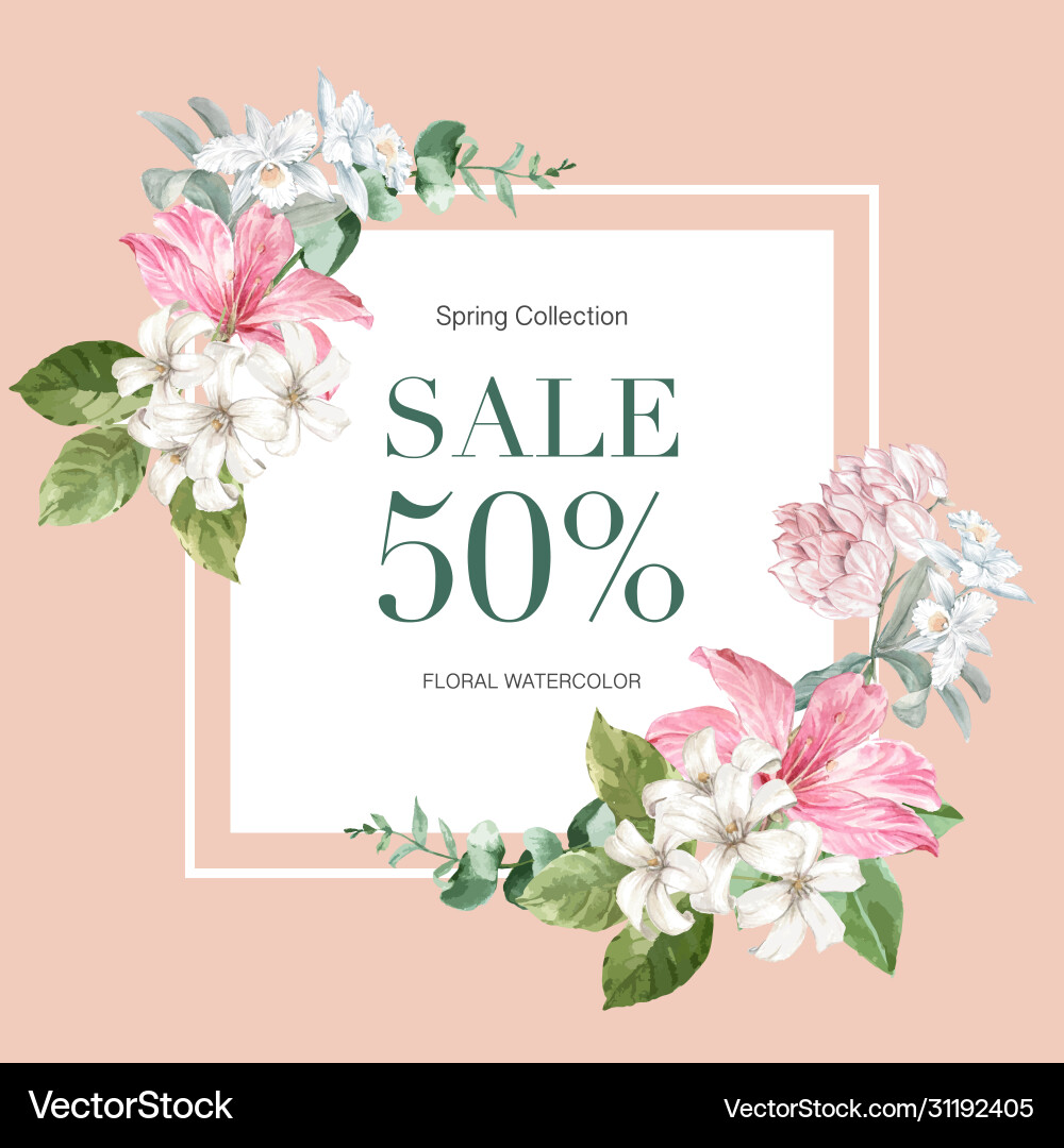 Floral Wreath - Spring Flowers Royalty Free Vector Image