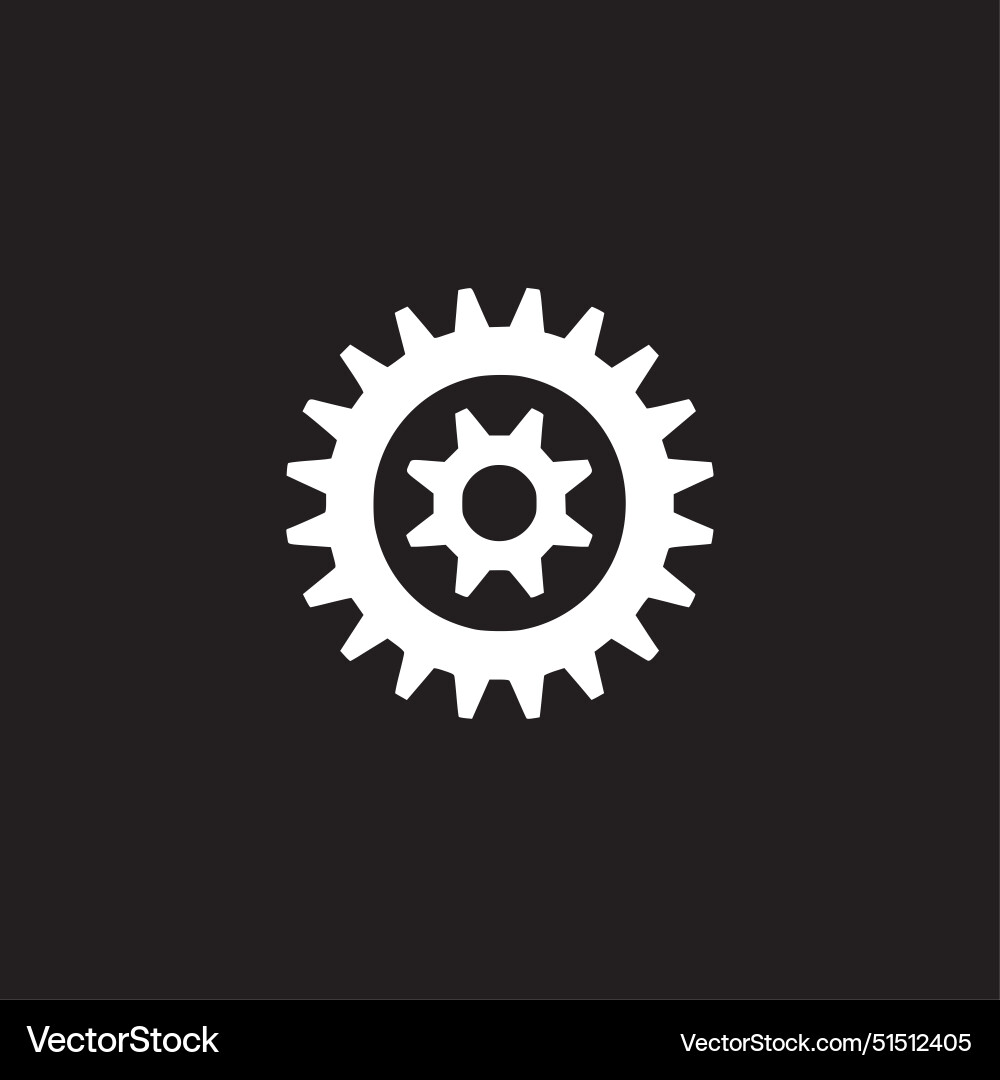 Gear - black and white Royalty Free Vector Image
