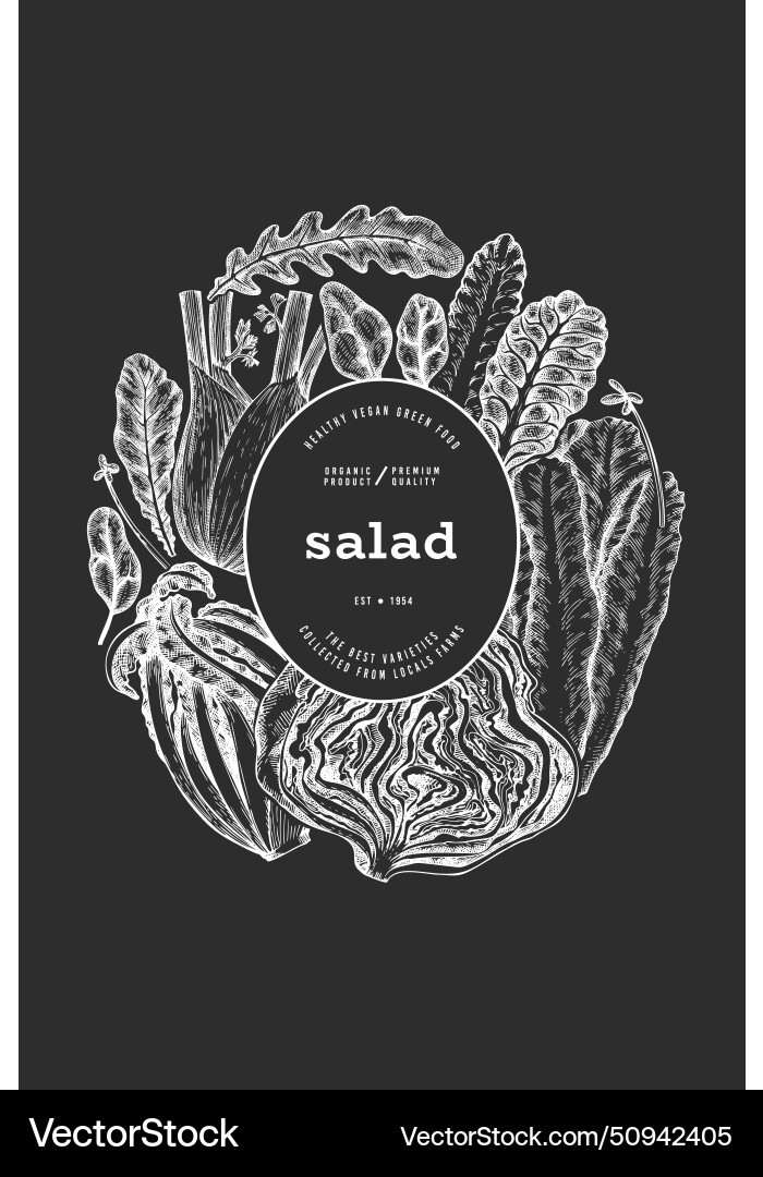 Green vegetable design template hand drawn Vector Image