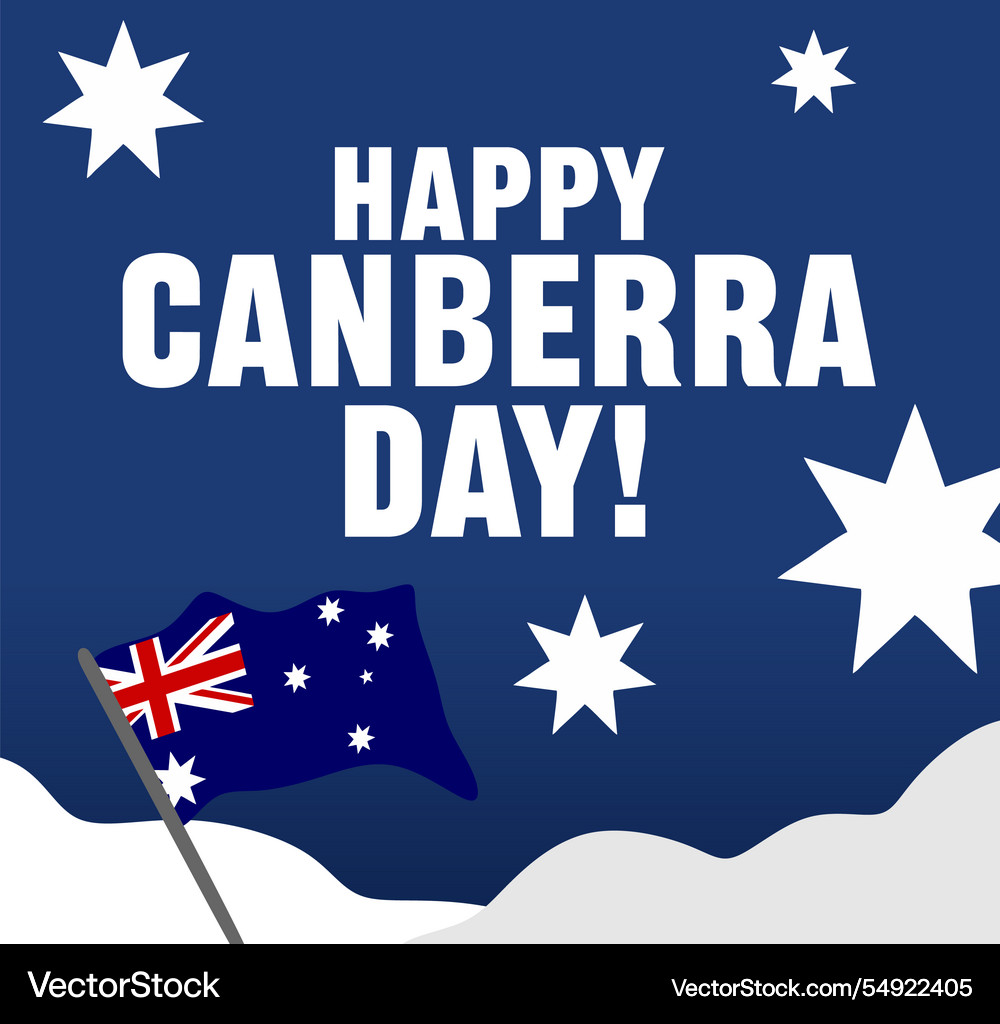 Happy canberra day with australian flag Royalty Free Vector