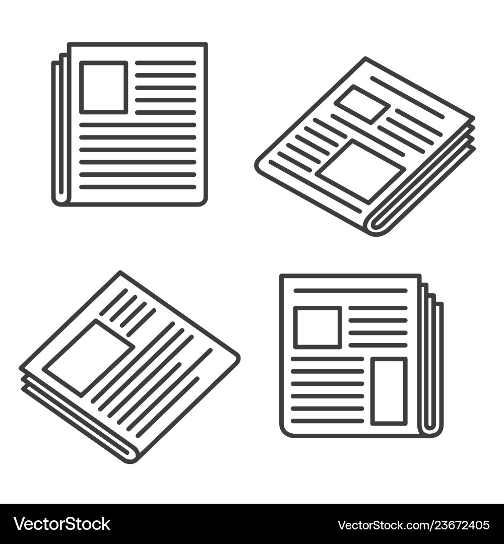 Newspaper icons set Royalty Free Vector Image - VectorStock