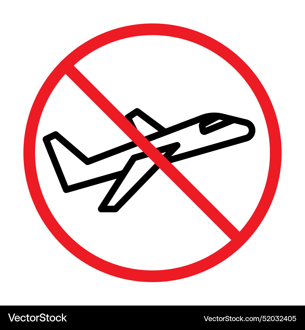 No flight or fly zone icon linear logo mark Vector Image
