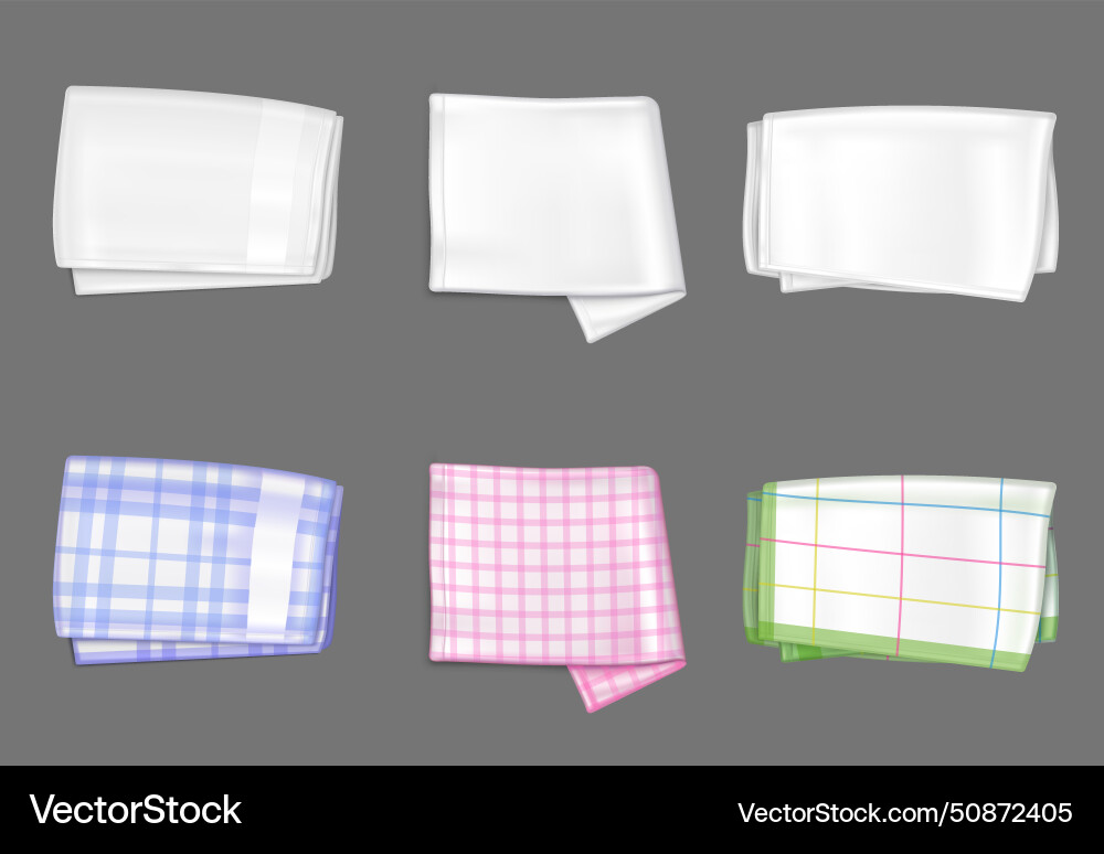 White and color napkin set Royalty Free Vector Image
