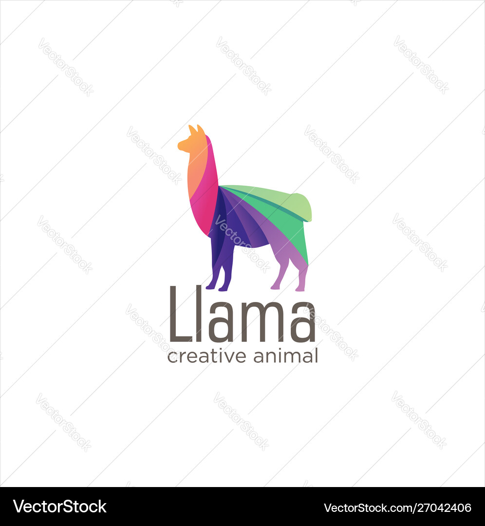 Abstract Colorful Llama Logo Royalty Free Vector Image