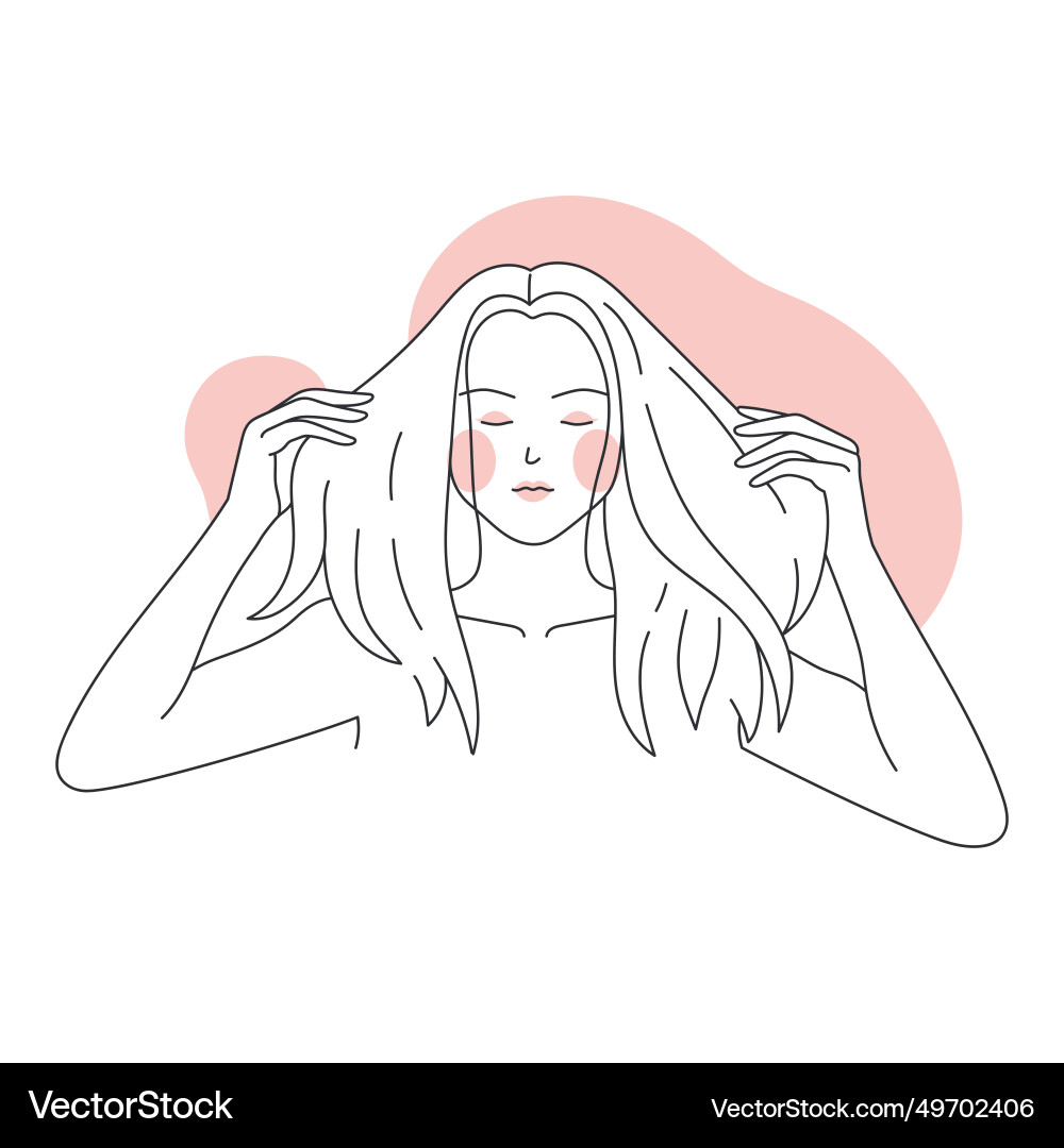 Applying treatment serum on hair Royalty Free Vector Image
