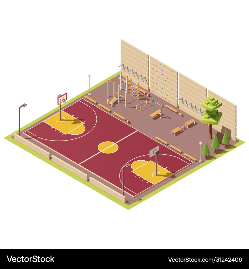 Basketball field and workout area Royalty Free Vector Image