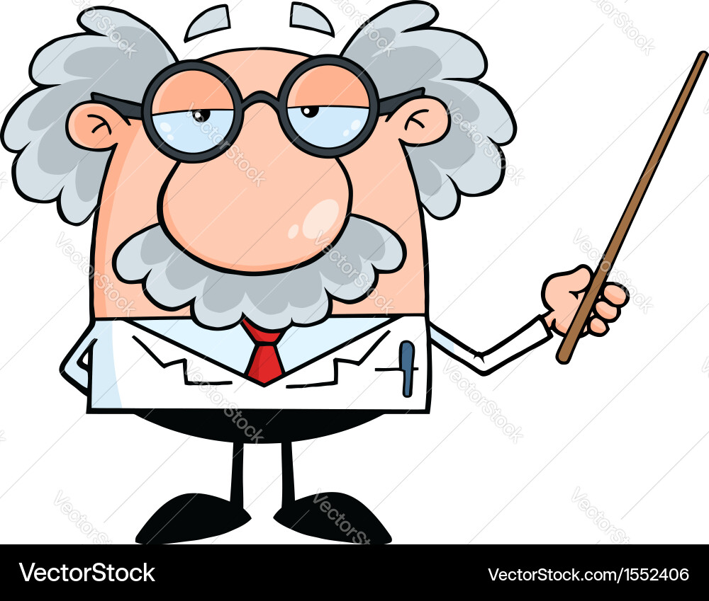 Cartoon Scientist Presentation Royalty Free Vector Image